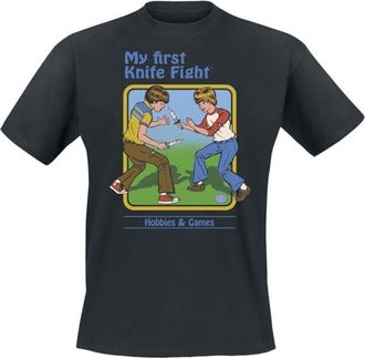 Steven Rhodes My First Knife Fight Homme T-Shirt Manches Courtes Noir L