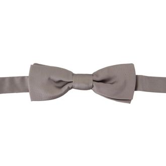 Dolce & Gabbana Elegante Silberne Seidenfliege - - Accessories - Herren - Grau - ONE SIZE