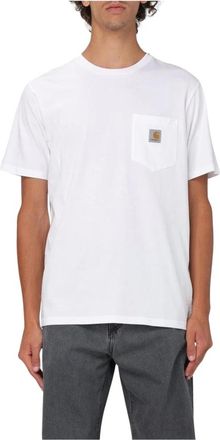 Carhartt Work in Progress Homme, Tops, Blanc, Taille: M T-shirt &agrave; poche coupe d&eacute;contract&eacute;e