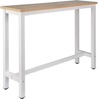 Woltu Woltu - Table de bar en m&eacute;tal et MDF 140x40x100 cm - Plateau r&eacute;sistant aux rayures - Pour bars, salons et bureaux