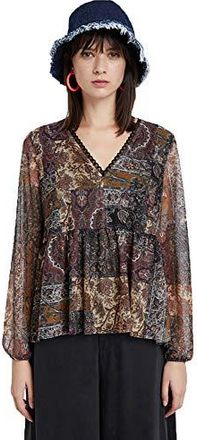 Desigual Femme Ts_katrina T-shirt, Marron, XS EU