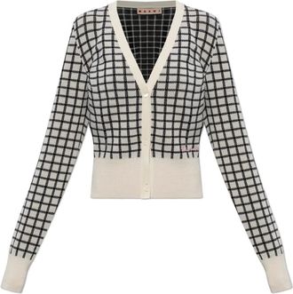 Marni Femme, Pulls, Beige, Taille: 34 FR Checked Pattern Cardigan
