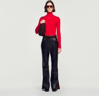 Sandro Rollkragenpullover mit Zopfmuster