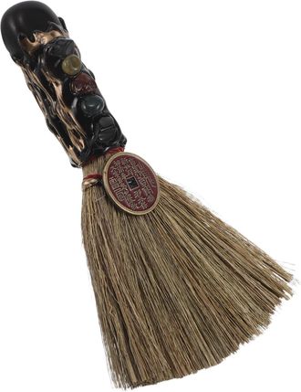 BESPORTBLE Kleiner Hexenbesen Anh&auml;nger 15cm aus Nat&uuml;rlichem Feng Shui Kristall mit Schwarzem Obsidian Handgefertigte Halloween Deko Altarzubeh&ouml;r und Meditationsh