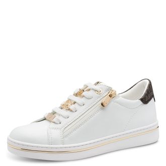 Marco Tozzi Plateausneaker MARCO TOZZI, Damen, Gr. 41, wei&szlig;, Lederimitat, Schuhe Plateausneaker, Freizeitschuh, Halbschuh, Schn&uuml;rschuh mit Logoschriftzug