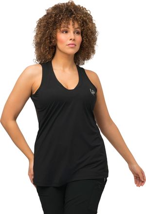 Ulla Popken Damen Funktions, schnelltrocknend, V-Ausschnitt, ärmellos Top, schwarz, 58-60