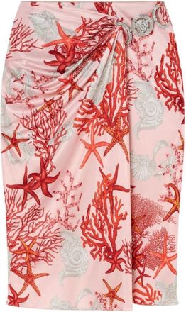 Versace Femme, Jupes, Multicolore, Taille: 36 FR Barocco Sea Gathered Midi Skirt