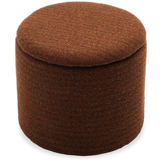 Sweeek Sweeek - Pouf terracotta en tissu avec rangement pour coussins ou plaids