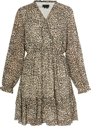Faina Minikleid mit Leoprint Damen Hellbeige Mehrfarbig