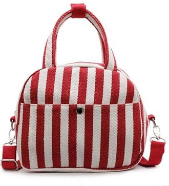 Generic Sac &agrave; main en toile ray&eacute;e sous les bras pour femme - Grande capacit&eacute; - Sac &agrave; main Hobo pour le quotidien, les voyages, le travail, Rouge, 400.00x250.0