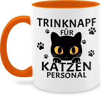 Shirtracer Tassen 325ml - Trinknapf f&uuml;r Katzenpersonal Tasse mit Spruch Katze lustig I Katzenliebhaber Geschenk f&uuml;r Katzenmamas Geschenke Katzenpapa Geschenk Cat