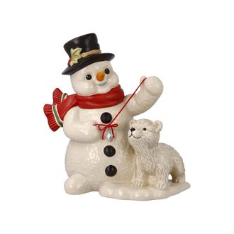 GOEBEL Kleiner Spielkamerad Schneemann mit Eisb&auml;r mit Swarovski Stein Limitierte Edition