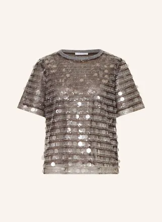 Rich & Royal T-Shirt Aus Mesh Mit Pailletten grau