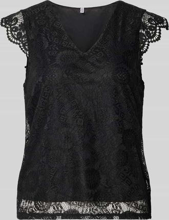 Pieces Regular Fit Blusentop mit Spitzenbesatz Modell OLLINE