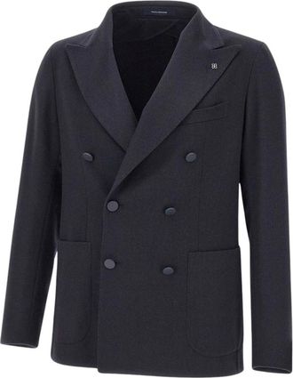 Tagliatore Veste crois&eacute;e &agrave; col en V - Homme - Vestes - Bleu - Taille: XL