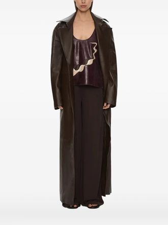 CHRISTOPHER ESBER manteau Calais en cuir - Marron