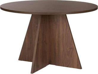 Hanah Home Table &agrave; manger en bois Virella - 120 x 120 x 75 cm - Noyer