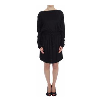 Versace Jeans Couture Femme, Robes, Noir, Taille: 38 FR Robe fourreau noire en m&eacute;lange de soie