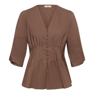 Inwear Blouse ajust&eacute;e Hazeiw - Femme - Blouses et Chemises - Brun - Taille: 40 FR