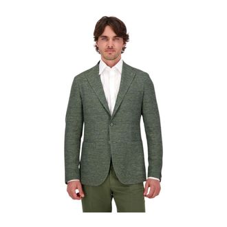 Tagliatore Veste en Lin et Coton - Homme - Vestes - Vert - Taille: XL