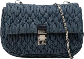 Miu Miu Sac bandouli&egrave;re matelass&eacute; doccasion - Femme - Pre-owned - Bleu - Taille: ONE Size