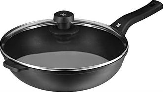 WMF Permadur Premium Wokpfanne 30 cm Induktion, Glasdeckel mit Dampföffnung, Wok Aluminium beschichtet, asiatisches Kochgeschirr, für alle Herdarten geeig