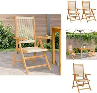 vidaXL Vidaxl - Gartenstühle 2 Stk. Beige Massivholz Akazie und Polypropylen - Gartenstühle - Holz Gartenmöbel - Akzidenzholzmöbel - Gartenstuhl - Lounge