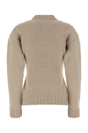Jil Sander Womens Sand Cashmere Sweater Barley Exterior: Maglieria