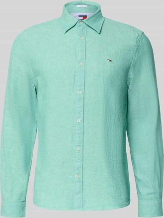 Tommy Jeans Regular Fit Freizeithemd aus Leinen-Baumwoll-Mix