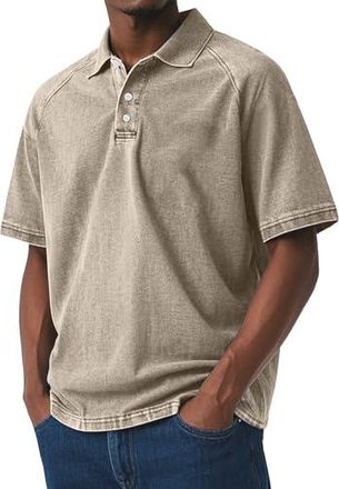 Generic Haut basique &agrave; manches courtes uni pour homme - Mode pour homme - Couleur unie - R&eacute;tro - Manches courtes - Pour int&eacute;rieur et ext&eacute;rieur, kaki, XXL