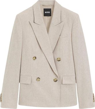 HUGO BOSS Blazer crois&eacute; - Femme - Vestes - Blanc - Taille: 38 FR