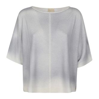 Aragona Femme, Pulls, Blanc, Taille: 40 FR Pull &agrave; Manches Courtes et Col Rond