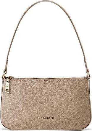 Lazarotti Bologna Sac à main en cuir véritable pour femme avec poche plaquée 27 cm, sable