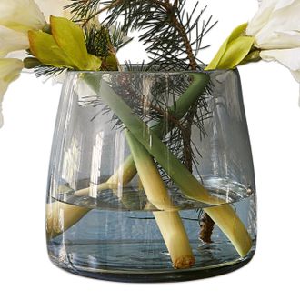 Loberon Vase Inga - Dekoration Mit Schlichter Form - F&uuml;r Trockenblumen, Blumen & Zweige - Deko Wohnzimmer - Aus Mundgeblasenem Glas - &oslash; 23 cm, klar