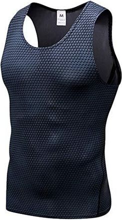 LaoZanA D&eacute;bardeur De Compression sans Manches Homme Sport S&eacute;chage Rapide Haut T-Shirt Noir L