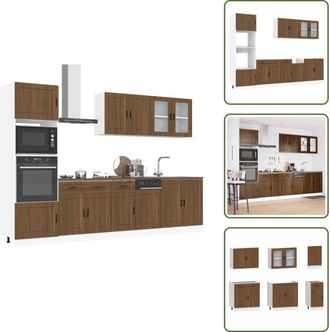vidaXL 7-tlg. K&uuml;chenschrank-Set Braun Eichen-Optik Holzwerkstoff - K&uuml;chenschrank-Set - K&uuml;chenschrank-Sets - K&uuml;chenzeile Einbauk&uuml;che - K&uuml;chenschrank