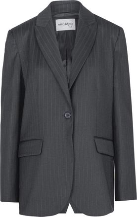 ottod'Ame Femme, Vestes, Noir, Taille: 34 FR Blazer &agrave; Rayures en Laine avec Fermeture &agrave; Bouton