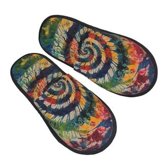 Generic Accueil Pantoufles Tie-Dye En Spirale Color&eacute;e Doux Pantoufles DH&ocirc;tel Antid&eacute;rapant Maison Slippers Pour Camping Chambre Automne M