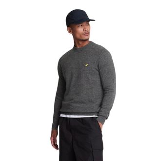 Lyle & Scott Homme, Pulls, Gris, Taille: XL Pull Classique Col Rond en Laine