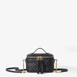 Fendi Quilted Leather Top Handle Bag - Black
