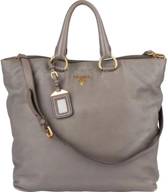Prada Crossbody Bags - Prada Grey Leather Vitello Handbag - Gr. unisize - in Bunt - f&uuml;r Damen