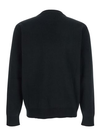 Gucci Mens Black Wool Sweater With Logo Lettering Tops Top