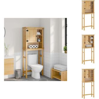 vidaXL Waschmaschinenschrank Corona Massivholz Kiefer - Waschtischunterschrank - Stauraumspeicher - Badezimmerschr&auml;nke - K&uuml;chenregale - Regal