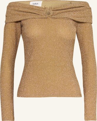 BA&SH Ba&Sh Off-Shoulder-Shirt Bai Mit Glitzergarn gold