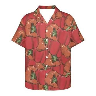 Keephen TangoDS Past&egrave;que/P&ecirc;che/Pomme Impression 3D Hawaiian Chemise pour Femmes Hommes Col Revers Manches Courtes Boutonn&eacute;e Chemises F&ecirc;te Aloha Chemises