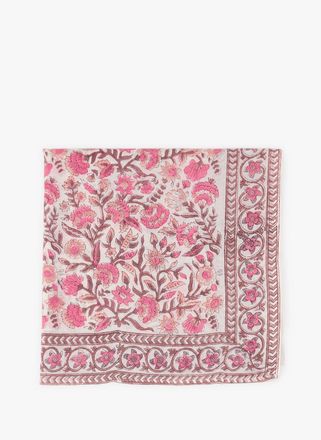 Au Printemps Paris Etole fleurie Carr&eacute; Block en coton