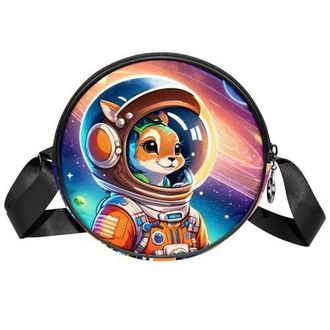 Generic Sac &agrave; bandouli&egrave;re circulaire pour femme, petit sac &agrave; bandouli&egrave;re avec fermeture &eacute;clair, bretelles r&eacute;glables, style d&eacute;contract&eacute;, pour femmes et filles