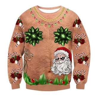 Generic Sweat-shirt de Noël pour homme avec fermeture éclair 1/4 - Pull fantaisie imprimé bonhomme de neige - Pull à manches longues - Imprimé 3D - Grande tai