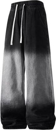 Generic Jean Simili Cuir Homme Pyjama Escalade Int&eacute;rieur Pants Multipoche Bicolore Devant Style &Eacute;co Effiloch&eacute; Thermolactyl Styl&eacute; Slack Bodybuilding Beaucoup P