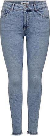 Only Onlhush Mid Waist SK RW Ank DNM Taille Moyenne, Bleu Jeans Clair, M x 30L Femme